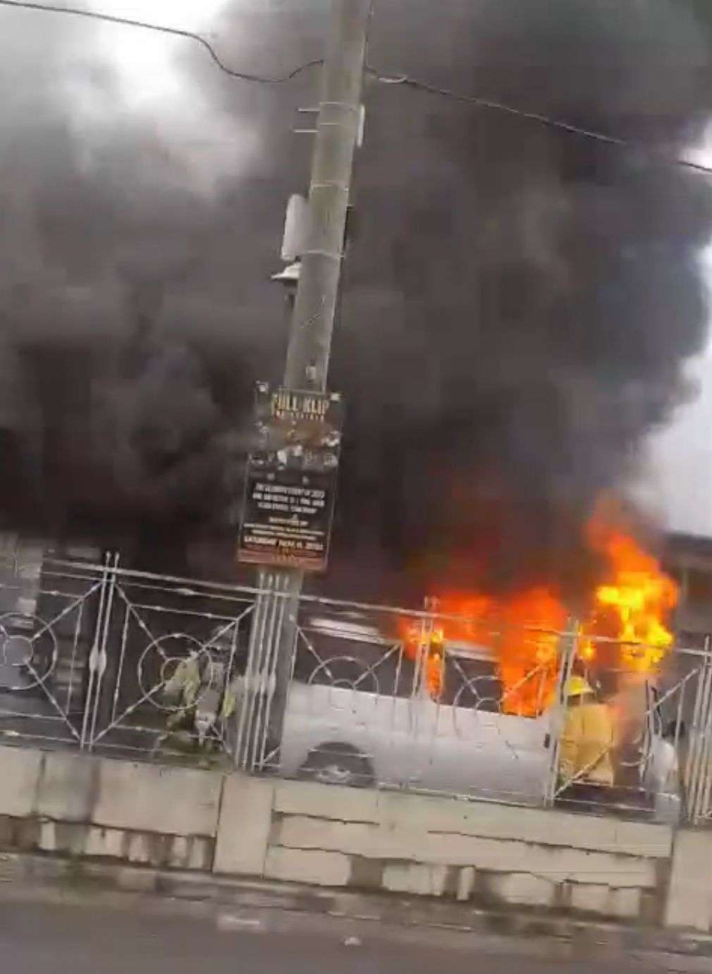 VIDEO: Bus Catches Fire at West Bus Station Terminal - Antigua News ...
